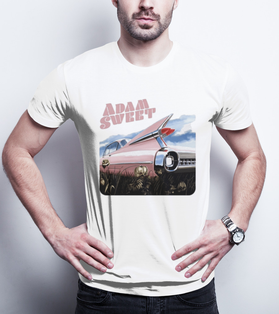 Adam Sweet Pink Cadillac Flowers Nostalgia T-Shirt