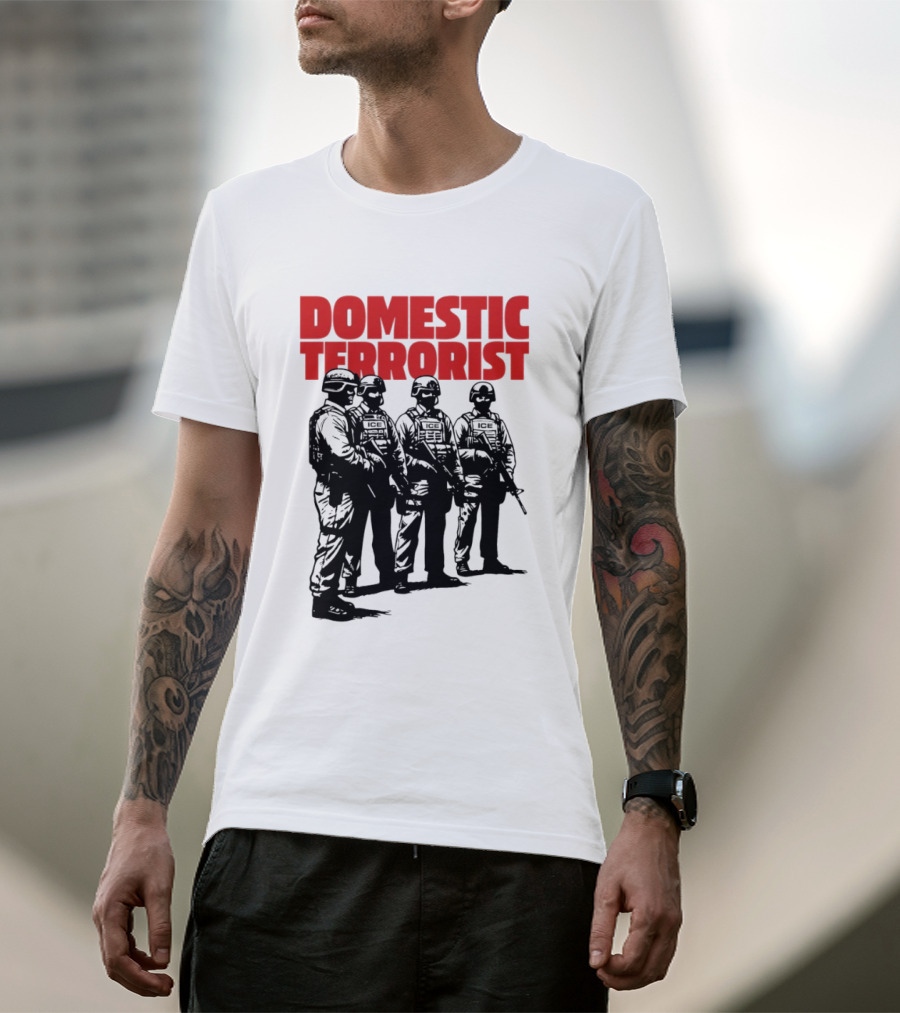 Domestic Terrorist Abolish ICE Tactical Units Silhouette Protest T-Shirt