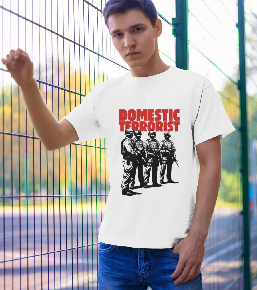 Domestic Terrorist Abolish ICE Tactical Units Silhouette Protest T-Shirt