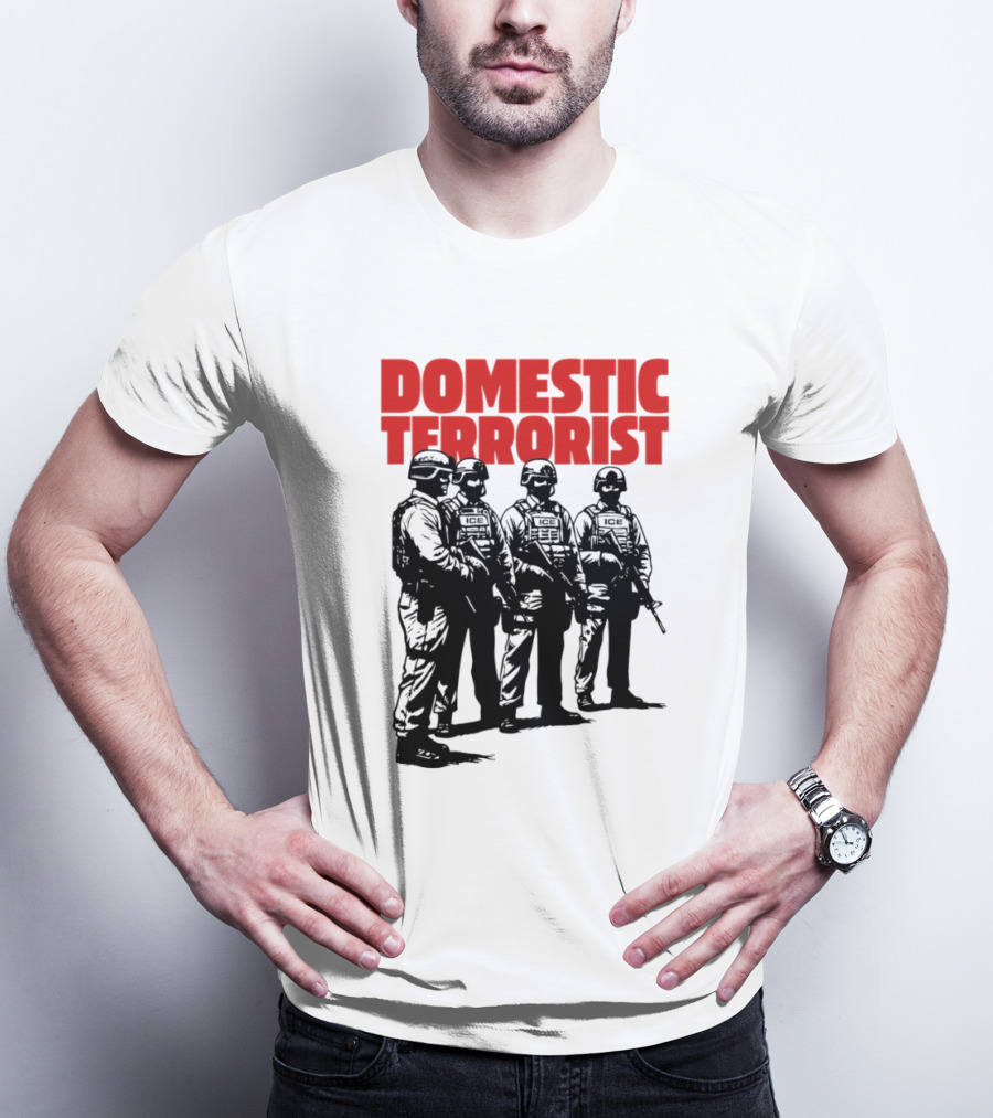 Domestic Terrorist Abolish ICE Tactical Units Silhouette Protest T-Shirt