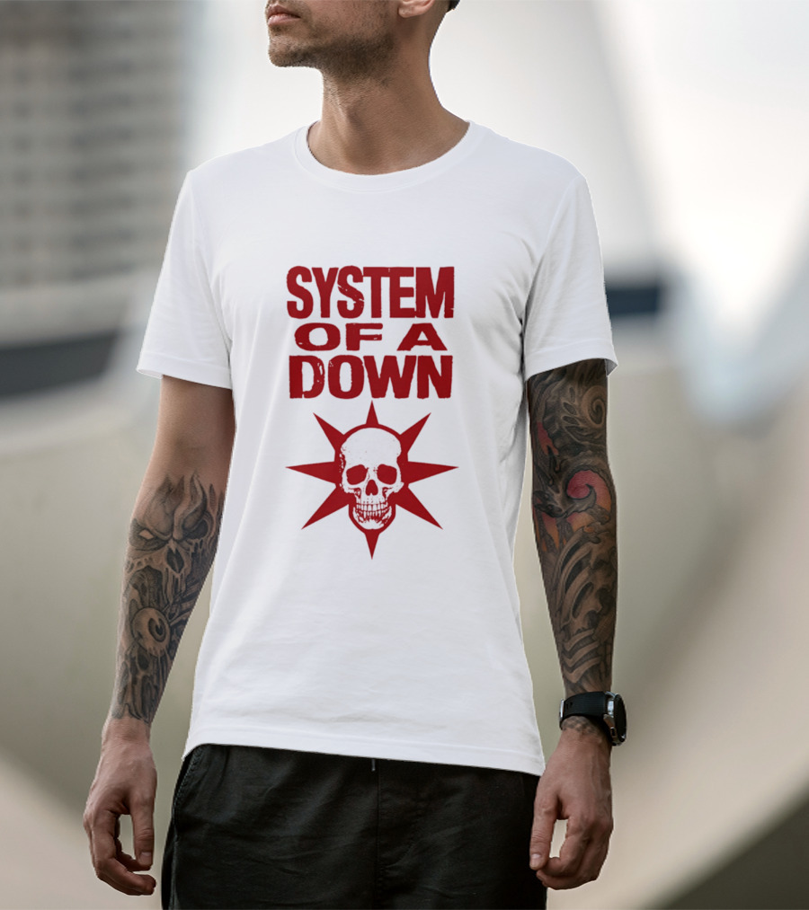 System Of A Down Skull Star Burst T-Shirt