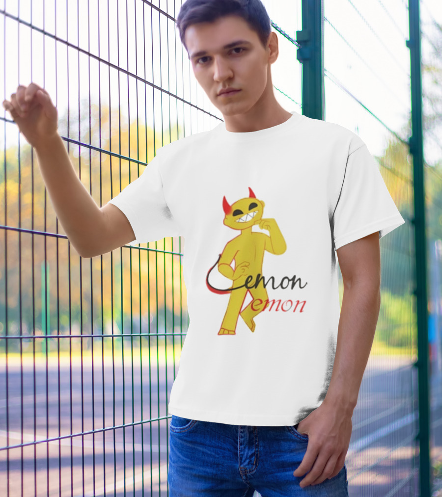 Demon Heavy Blend Lemon Demon Red Horns Yellow T-Shirt
