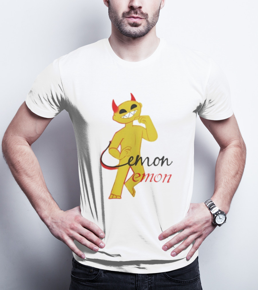 Demon Heavy Blend Lemon Demon Red Horns Yellow T-Shirt
