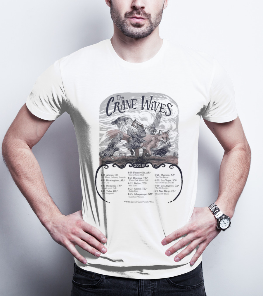 Crane Wives Concert April 26 2026 Van Buren Phoenix AZ Event Details T-Shirt