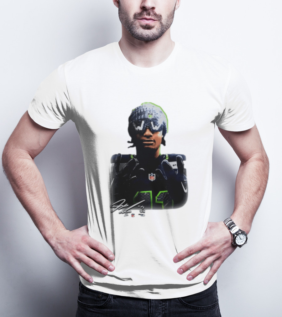 Jaxon Smith Njigba Seattle Seahawks Beanie Bling WW Sunglasses NFL Player Signature T-Shirt