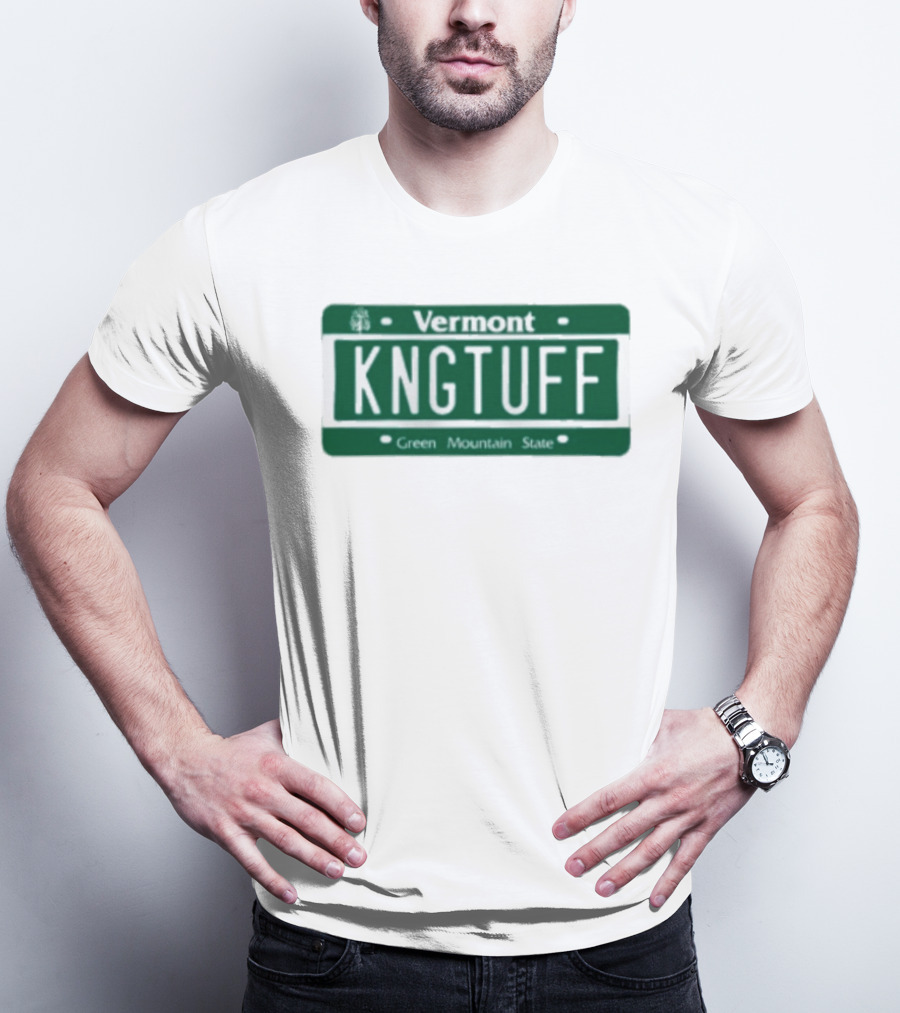 Vermont Kngtuff Green Mountain State License Plate T-Shirt