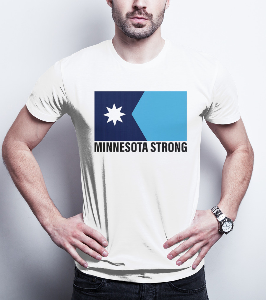 Minnesota Strong Star Icon Blue Rectangular Flag T-Shirt