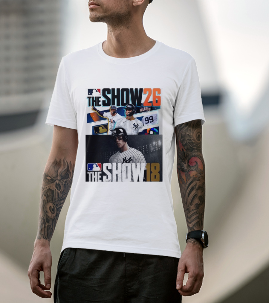 MLB The Show 26 Aaron Judge New York Yankees Cover Athlete Baseball Game Featuring The Show 18 T-Shirt