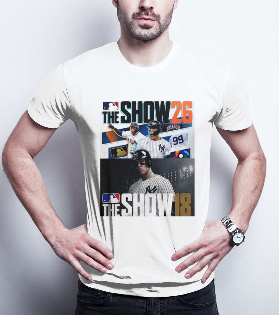 MLB The Show 26 Aaron Judge New York Yankees Cover Athlete Baseball Game Featuring The Show 18 T-Shirt