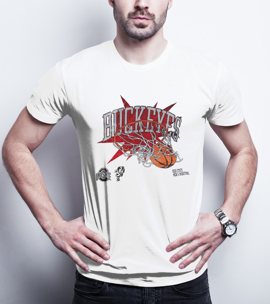 Ohio State Buckeyes Men's Basketball 2026 Dunking Basketball Hoop T-Shirt
