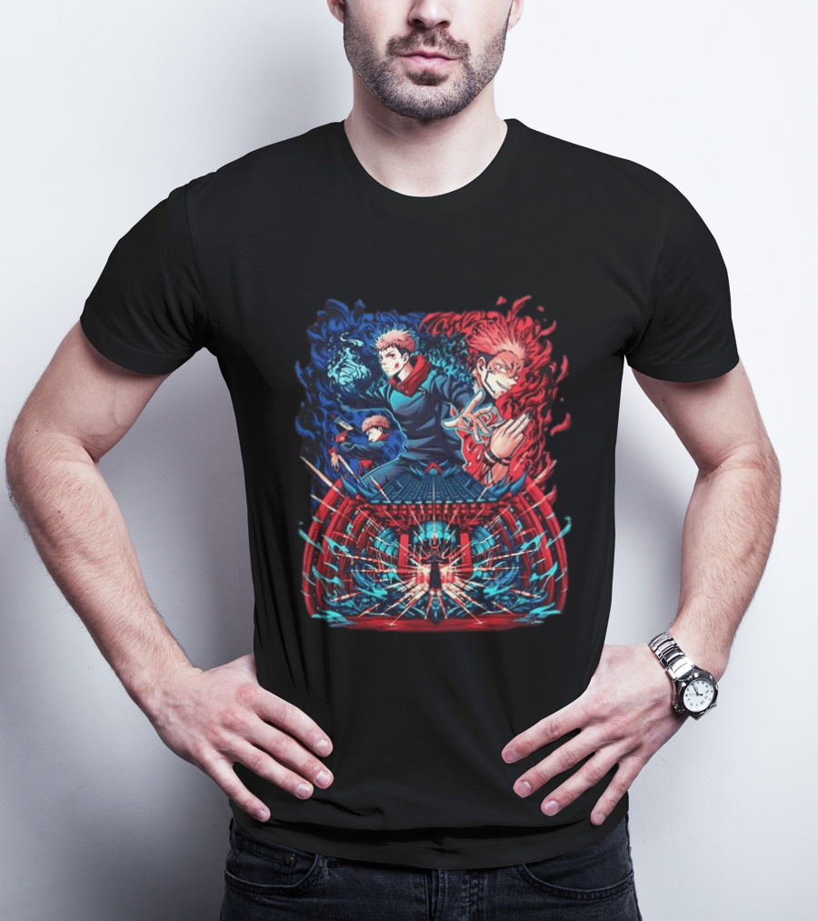Itadori Yuji Jujutsu Kaisen Sukuna's Territory Expansion Void Possession Anime Mashup T-Shirt