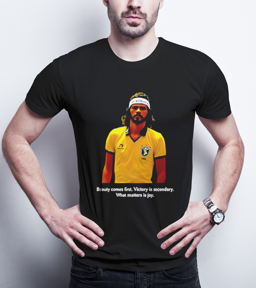 Beauty Comes First Victory Secondary Joy Matters Tennis Player Yellow T-Shirt
