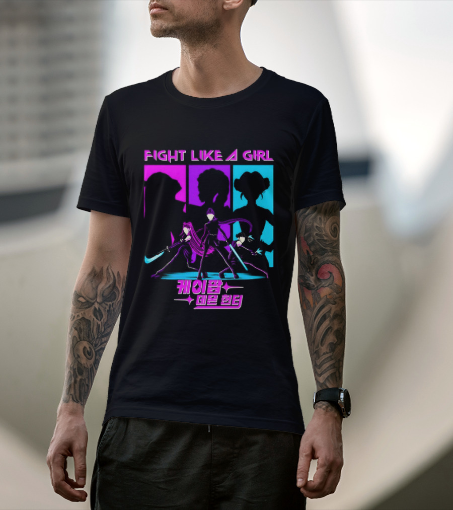 KPop Demon Hunters Fight Like A Girl Korean T-Shirt