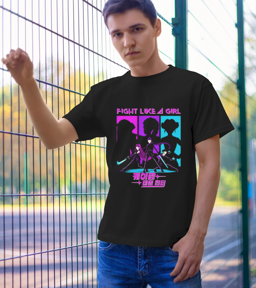 KPop Demon Hunters Fight Like A Girl Korean T-Shirt