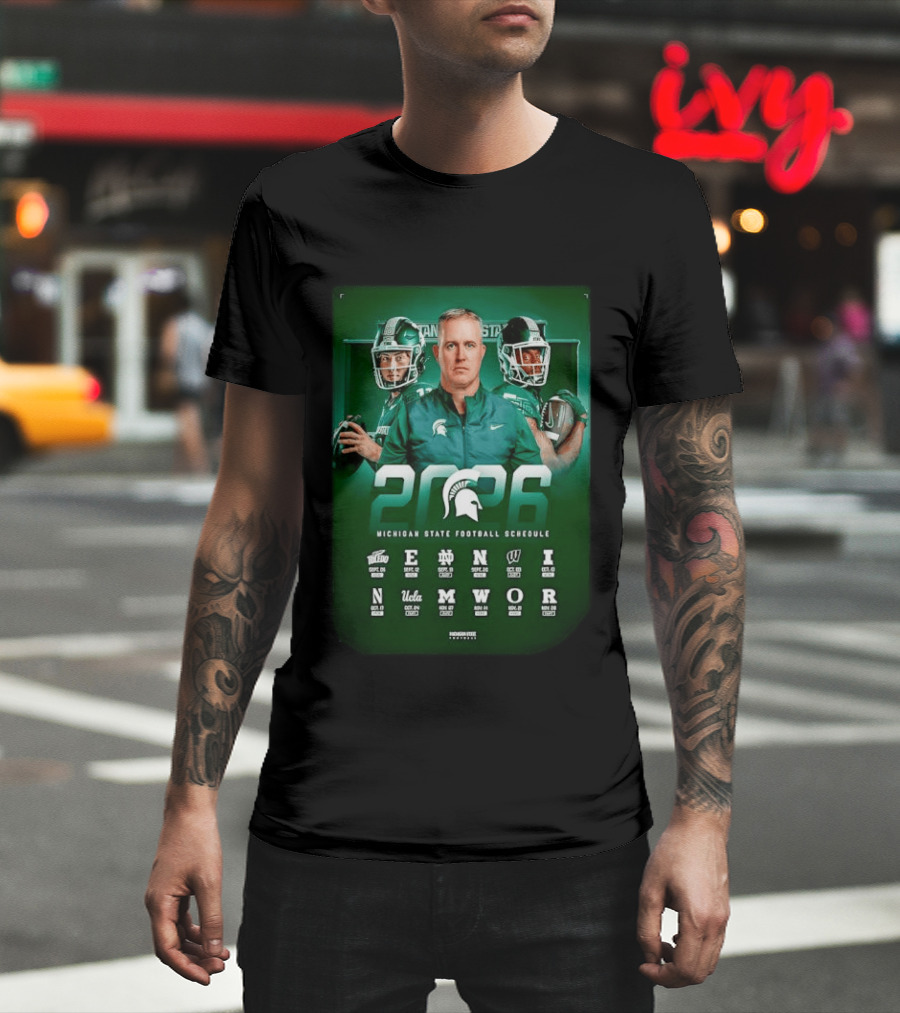 Michigan State Spartans 2026 NCAA Football Schedule T-Shirt