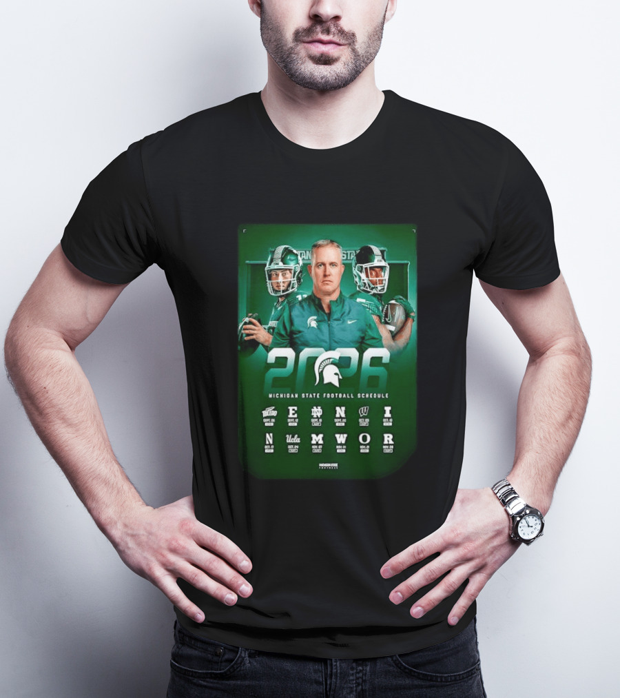Michigan State Spartans 2026 NCAA Football Schedule T-Shirt
