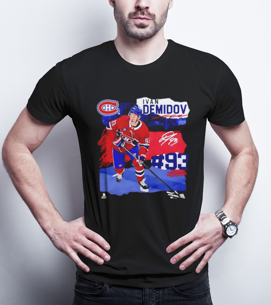 Montreal Canadiens Ivan Demidov #93 Fresh Ice Hockey Player T-Shirt