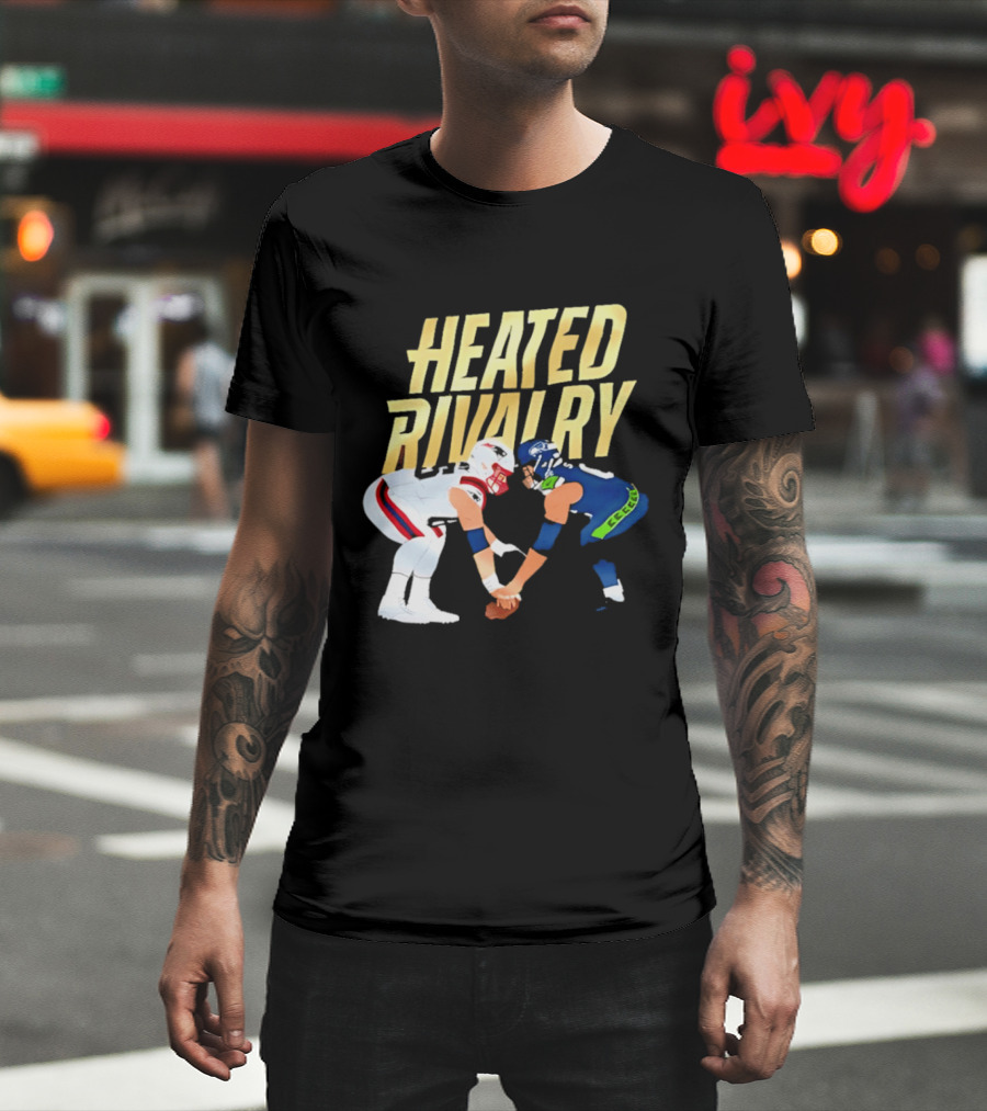New England Patriots Vs Seattle Seahawks Heated Rivalry Football Players T-Shirt