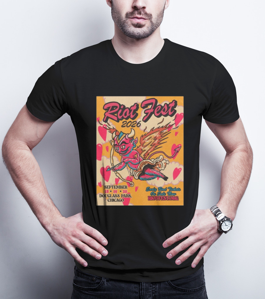 Riot Fest 2026 Douglass Park Chicago Sep 18 19 20 Devil Heart Wings T-Shirt