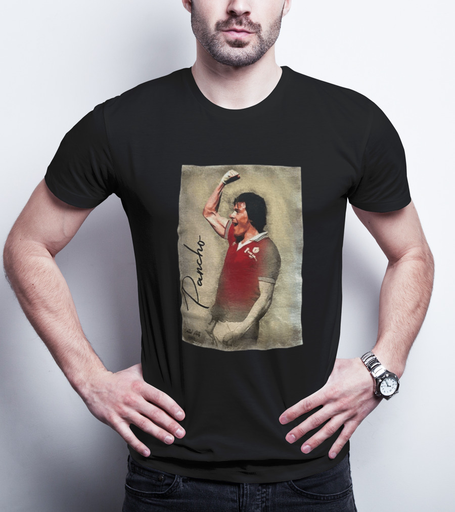 Steve Coppell Manchester United Pancho Celebration Football Memorabilia T-Shirt