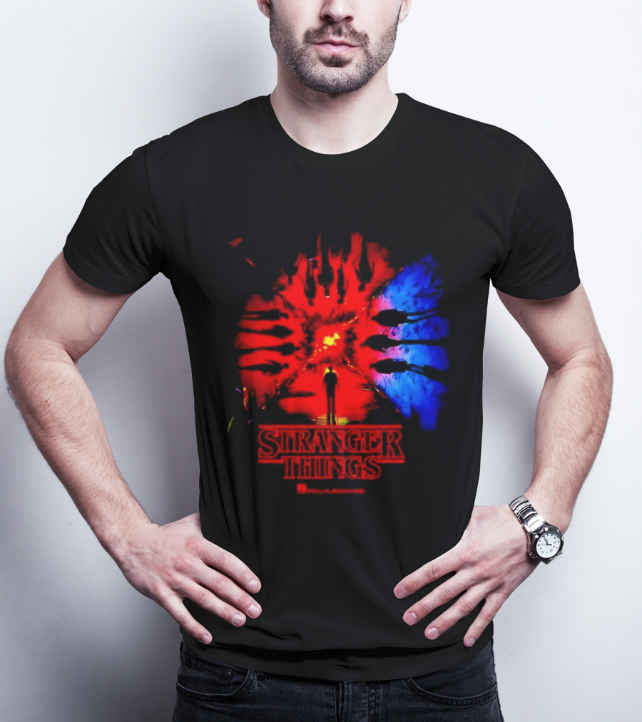 Stranger Things Music From The Netflix Red Blue Monster Burst T-Shirt