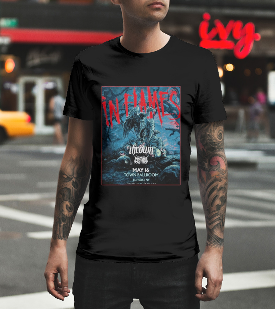 In Flames May 16 2026 Buffalo NY Town Ballroom Concert Thrown Orbit Culture T-Shirt