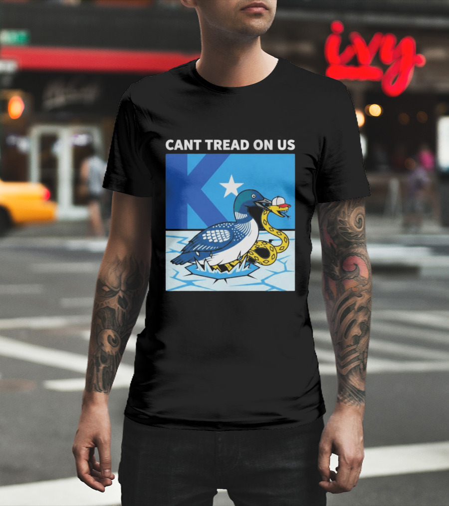 Can't Tread On Us Minnesota Loon Snake Ice Hockey Hat Star T-Shirt