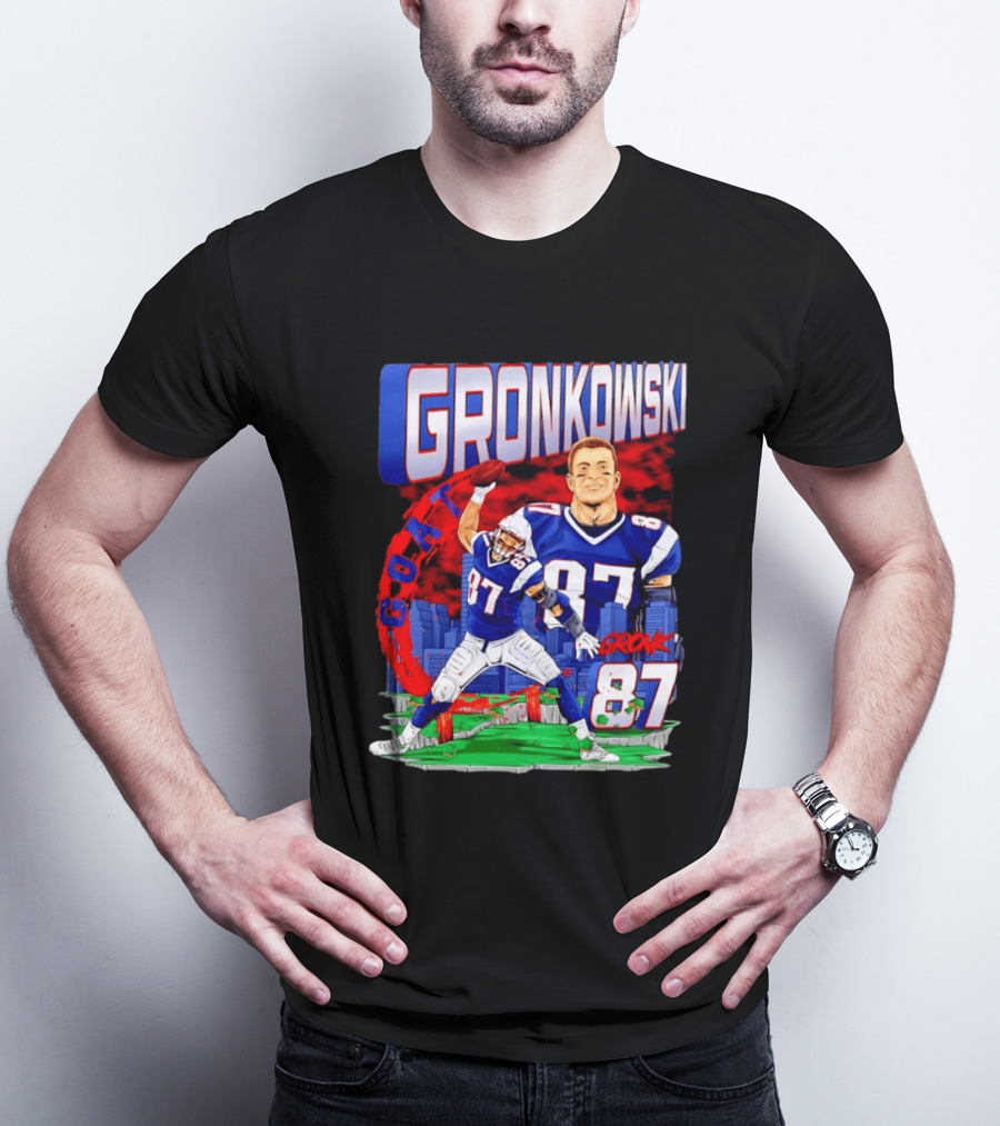 Gronkowski Goat 87 Football Player Tight End Action T-Shirt