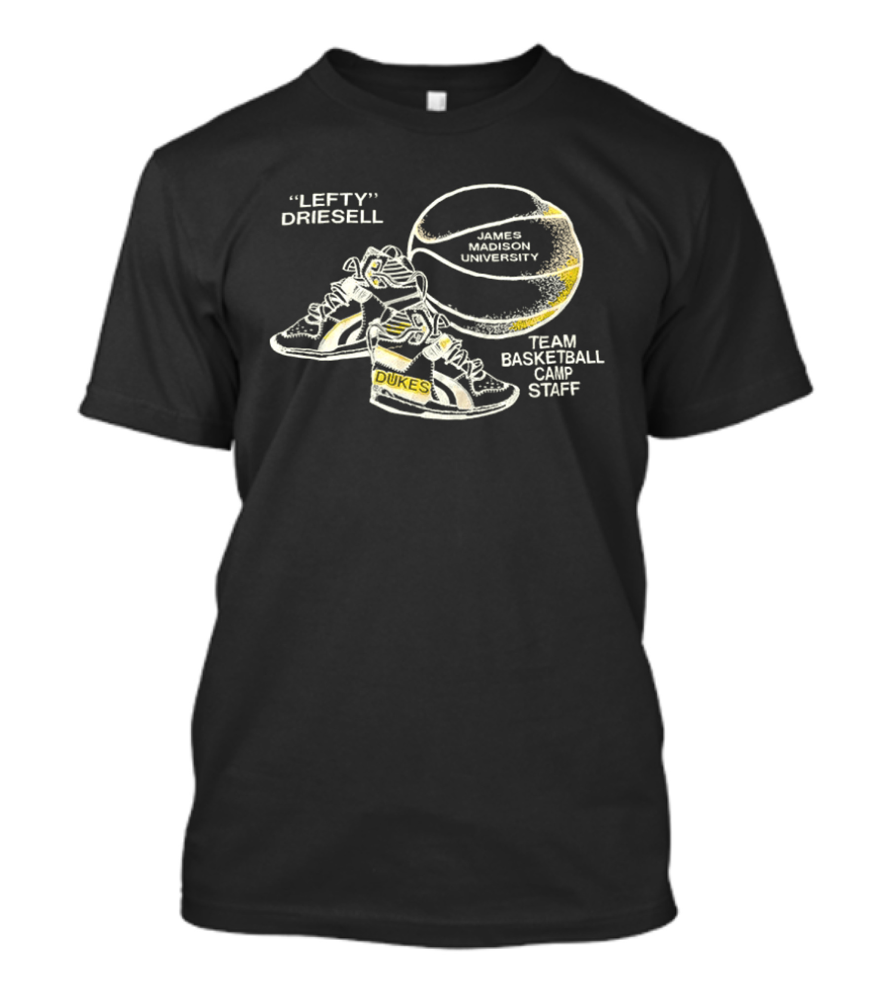Lefty Driesell James Madison University Team Basketball Camp Staff T-Shirt