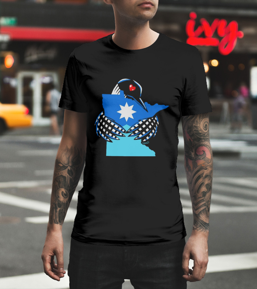 Loon I Love Minnesota Star Symbol Blue T-Shirt