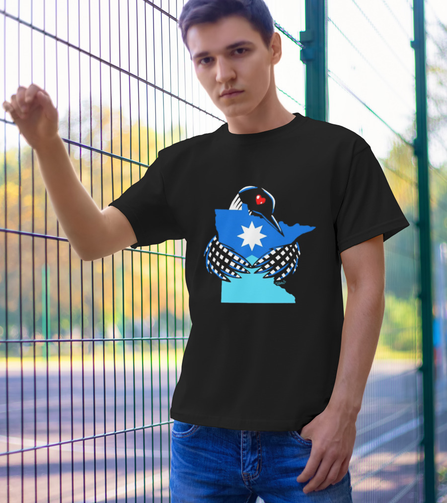 Loon I Love Minnesota Star Symbol Blue T-Shirt