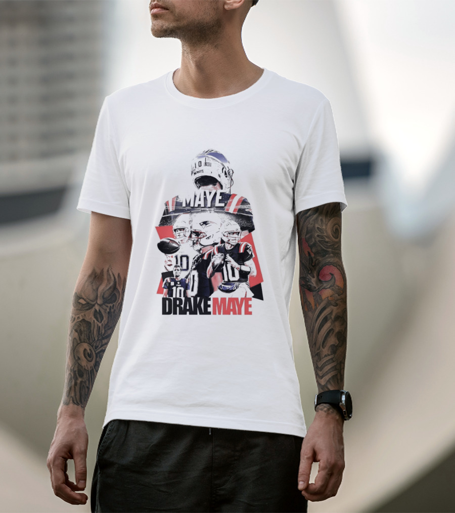 Drake Maye New England Patriots Number 10 Patriots Football Player T-Shirt