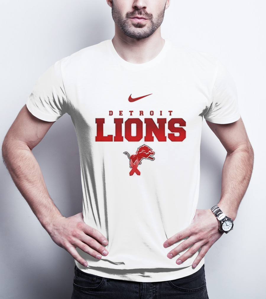 Nike Detroit Lions Red February We Wear Red American Heart Month T-Shirt