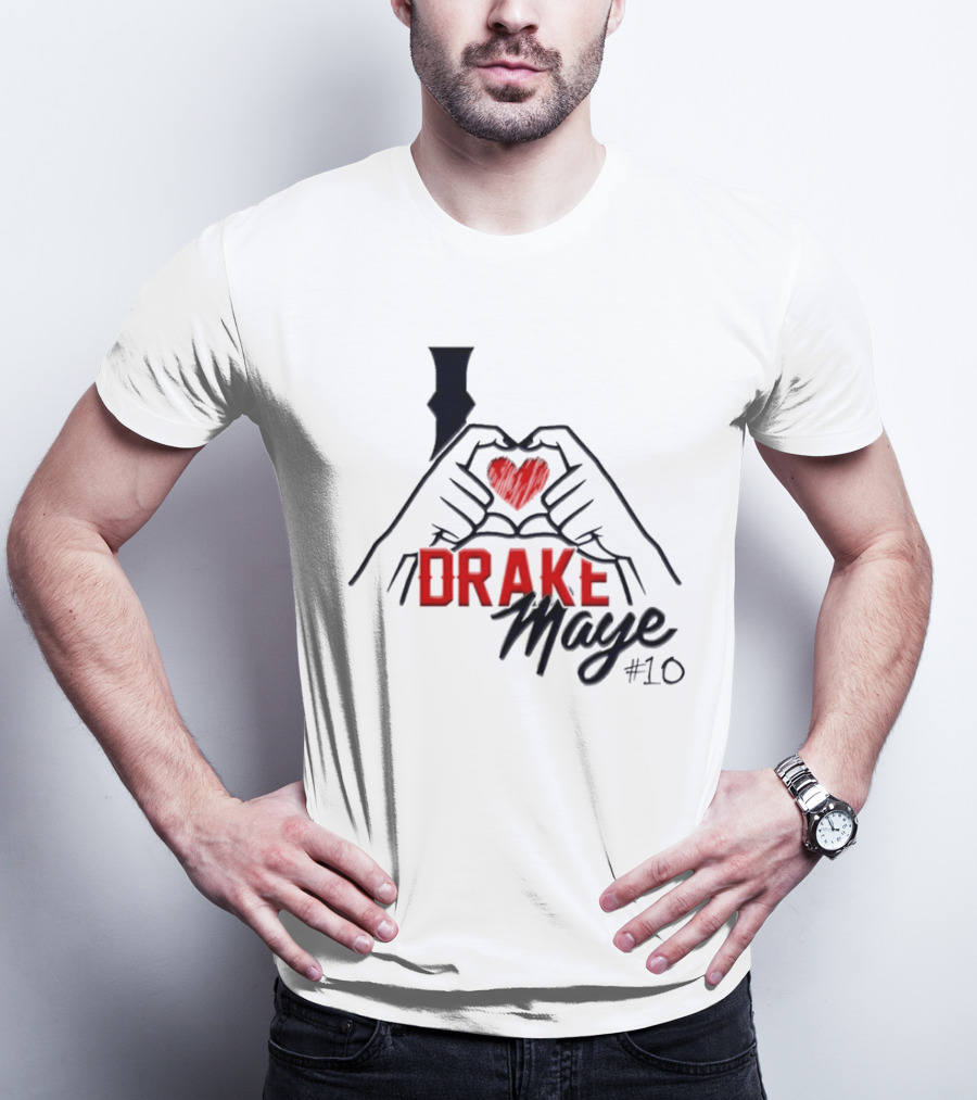 I Love Drake Maye Heart Hand #10 T-Shirt