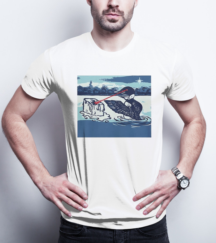 Minnesota Loon Laser Eyes Melting Ice Protest T-Shirt