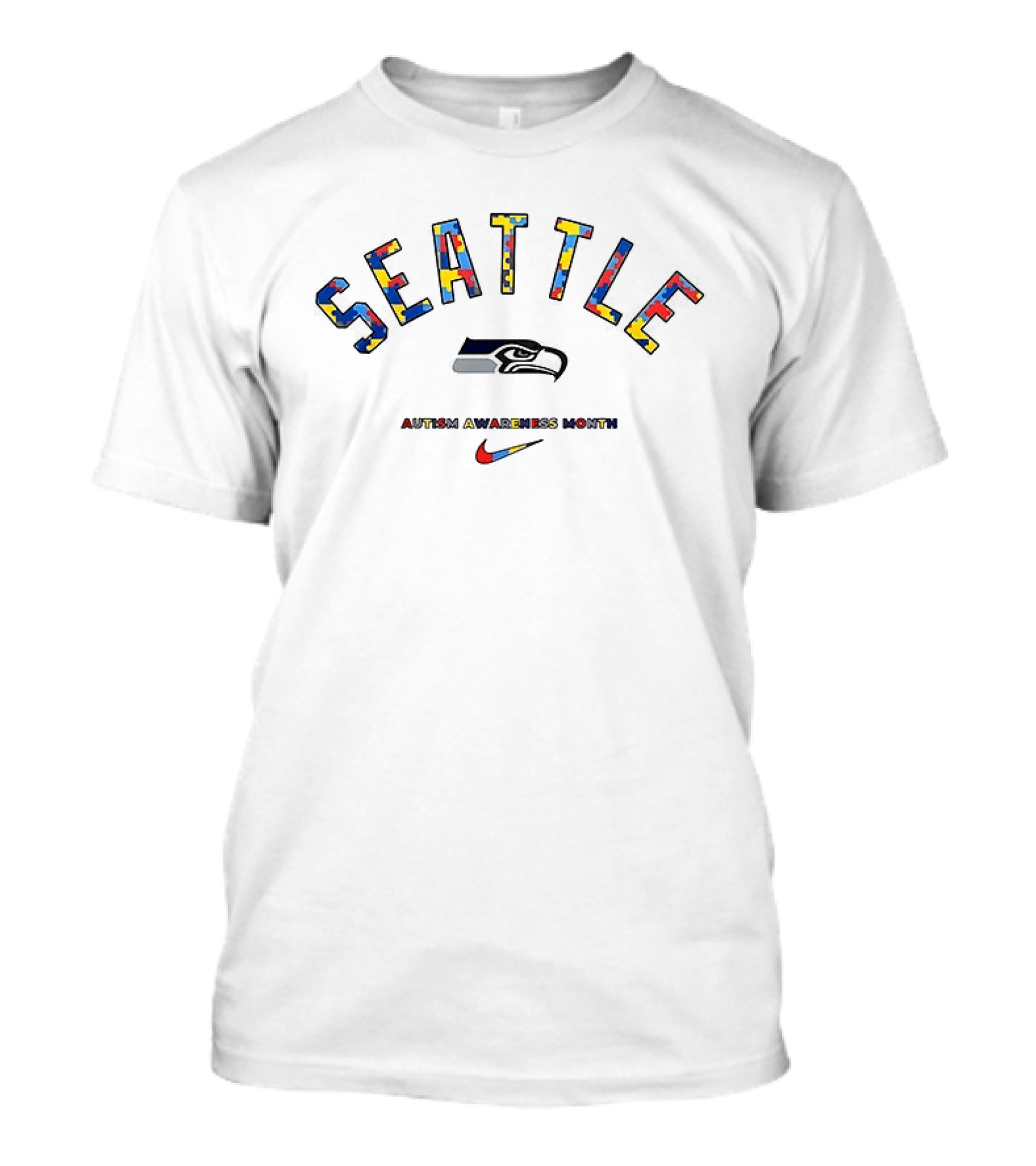 Seattle Seahawks Nike Autism Awareness Month They Not Like Us T-Shirt