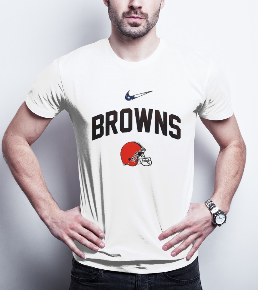 Cleveland Browns Nike Football Helmet Support T-Shirt