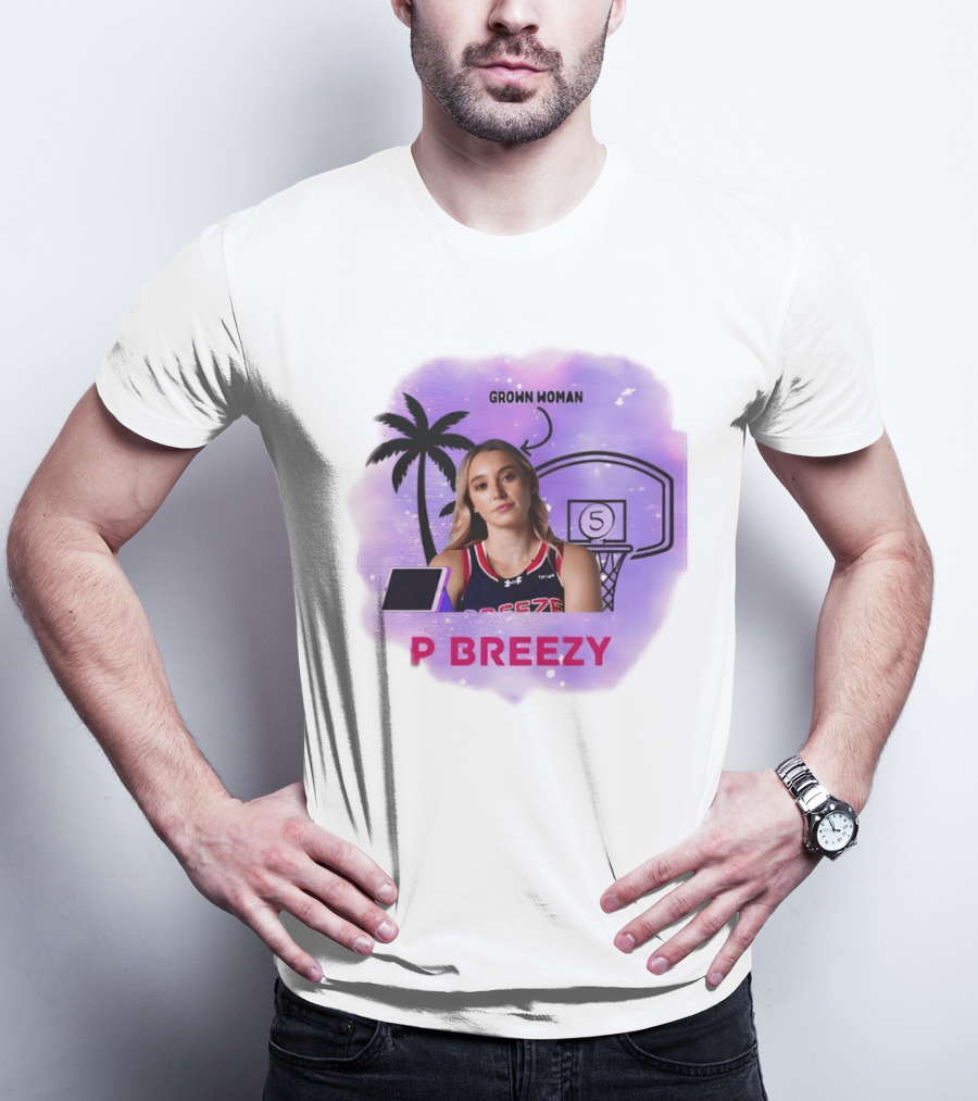 Grown Woman P Breezy Basketball Palm Tree T-Shirt