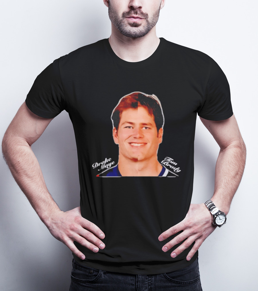 Drake Maye Tom Brady Face Mashup T-Shirt