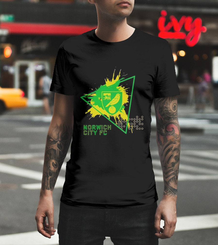 Norwich City FC Junior Crest Splash Triangle T-Shirt