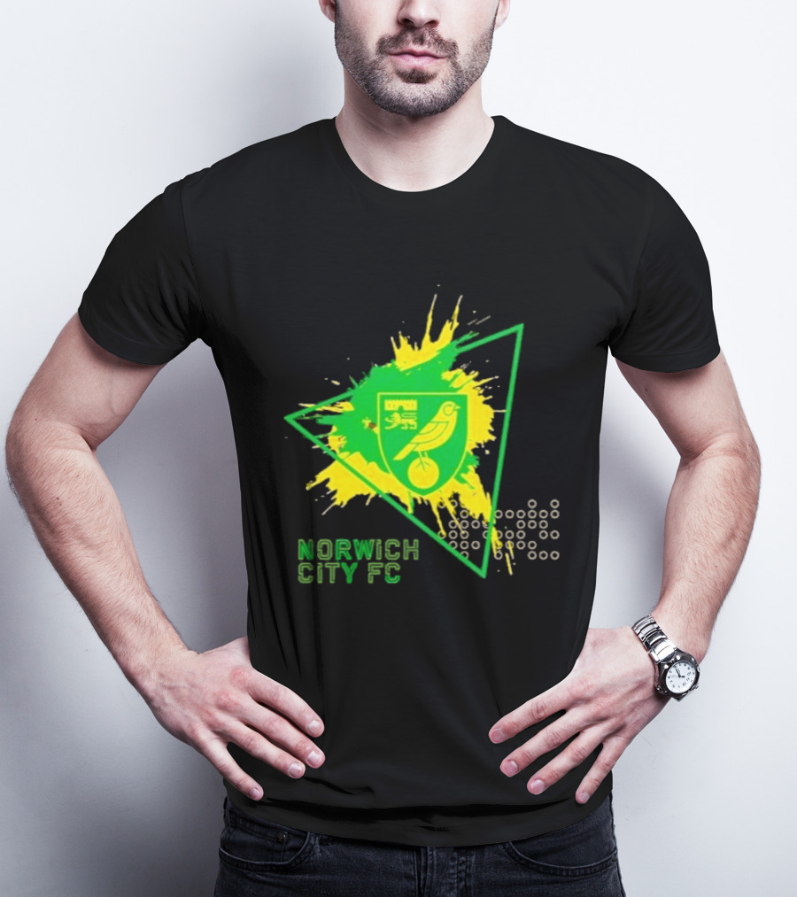 Norwich City FC Junior Crest Splash Triangle T-Shirt