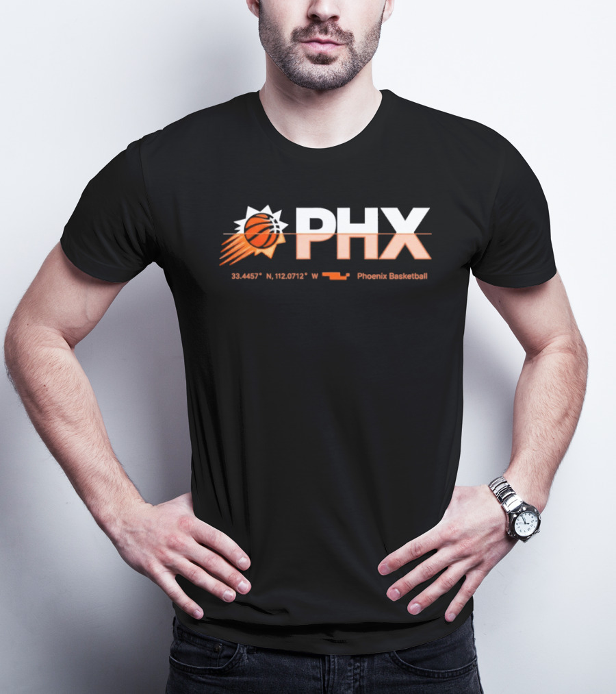 PHX Valley Basketball 33.448° N 112.074° W Phoenix Basketball T-Shirt