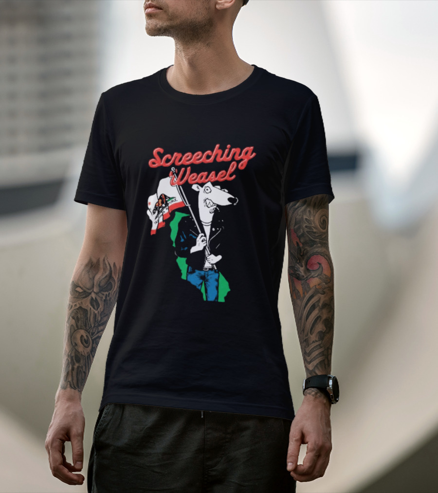 Screeching Weasel California Flag Bearer T-Shirt