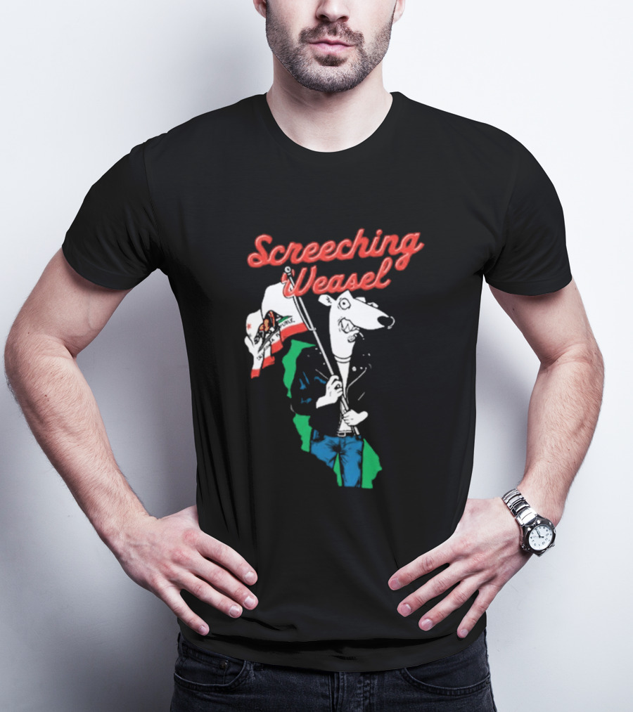 Screeching Weasel California Flag Bearer T-Shirt