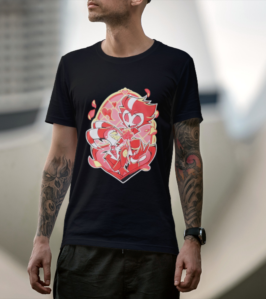 Helluva Boss Stolas Blitz Hearts Romantic Cartoon Fan T-Shirt