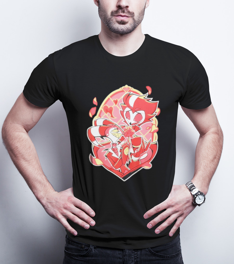 Helluva Boss Stolas Blitz Hearts Romantic Cartoon Fan T-Shirt