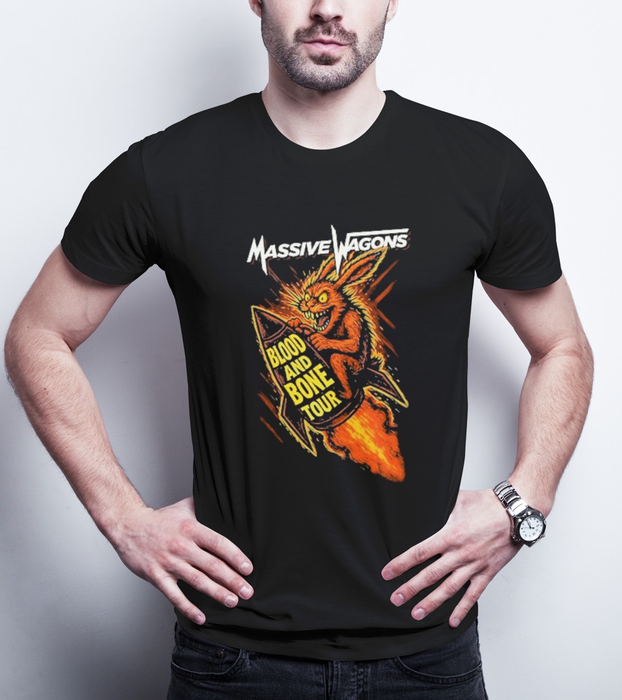 Massive Wagons Blood And Bone European Tour Rocket Demon T-Shirt