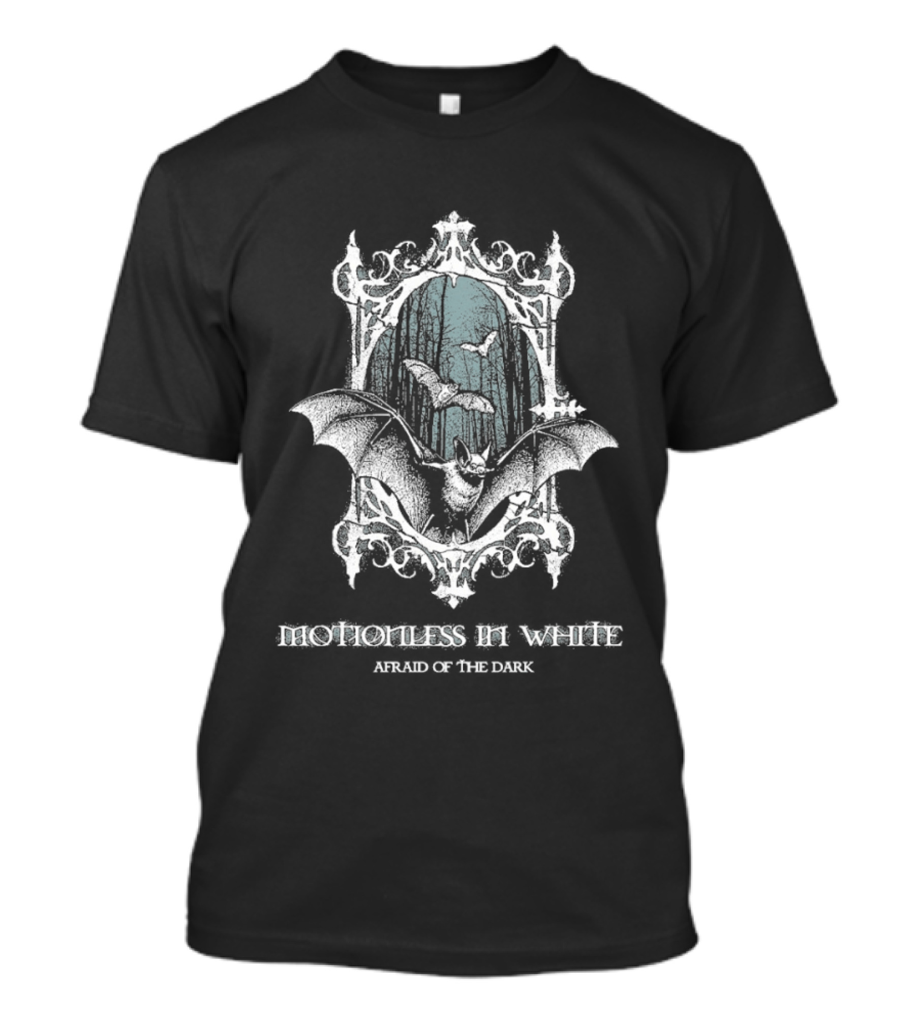 Motionless In White Afraid Of The Dark Bats And Trees Forest Scene T-Shirt