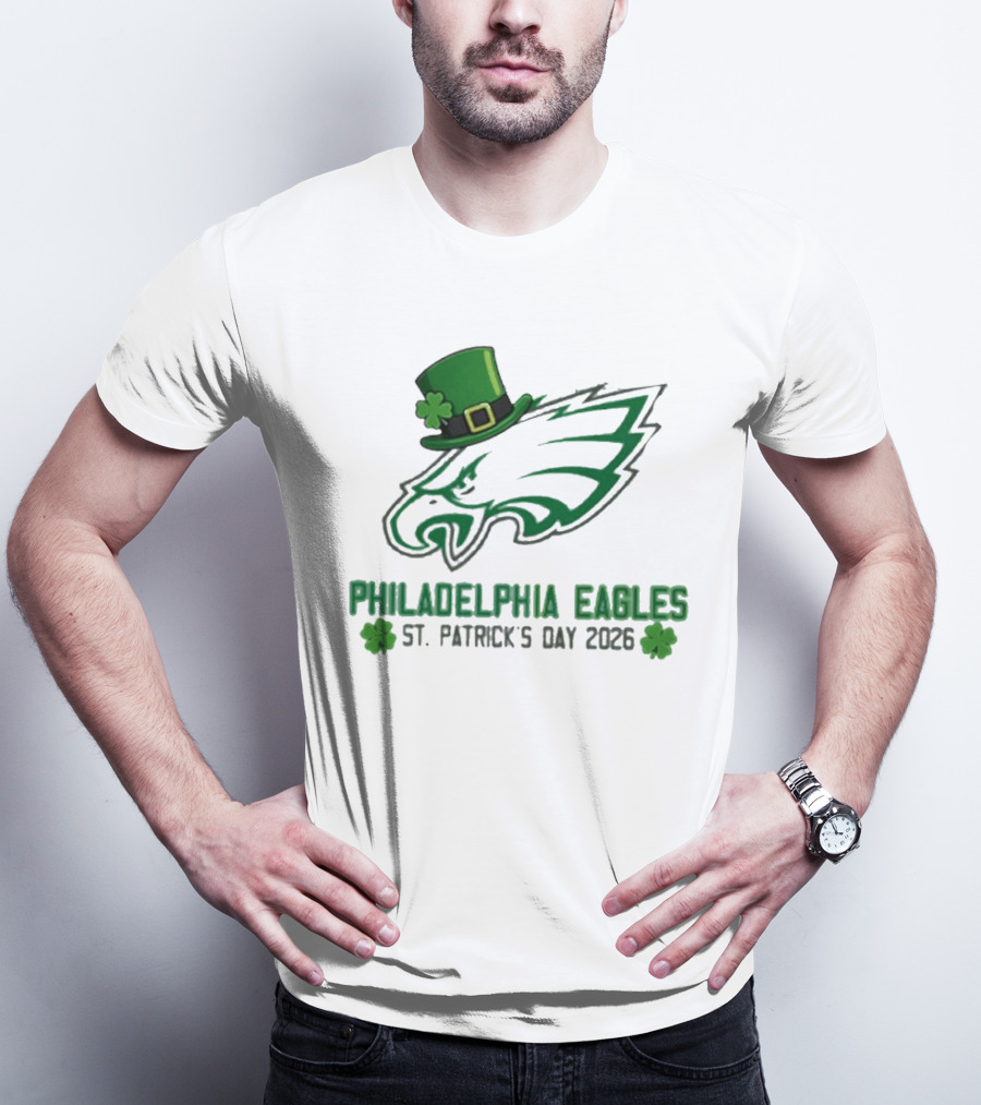 Philadelphia Eagles St. Patrick's Day 2026 Shamrock Hat T-Shirt
