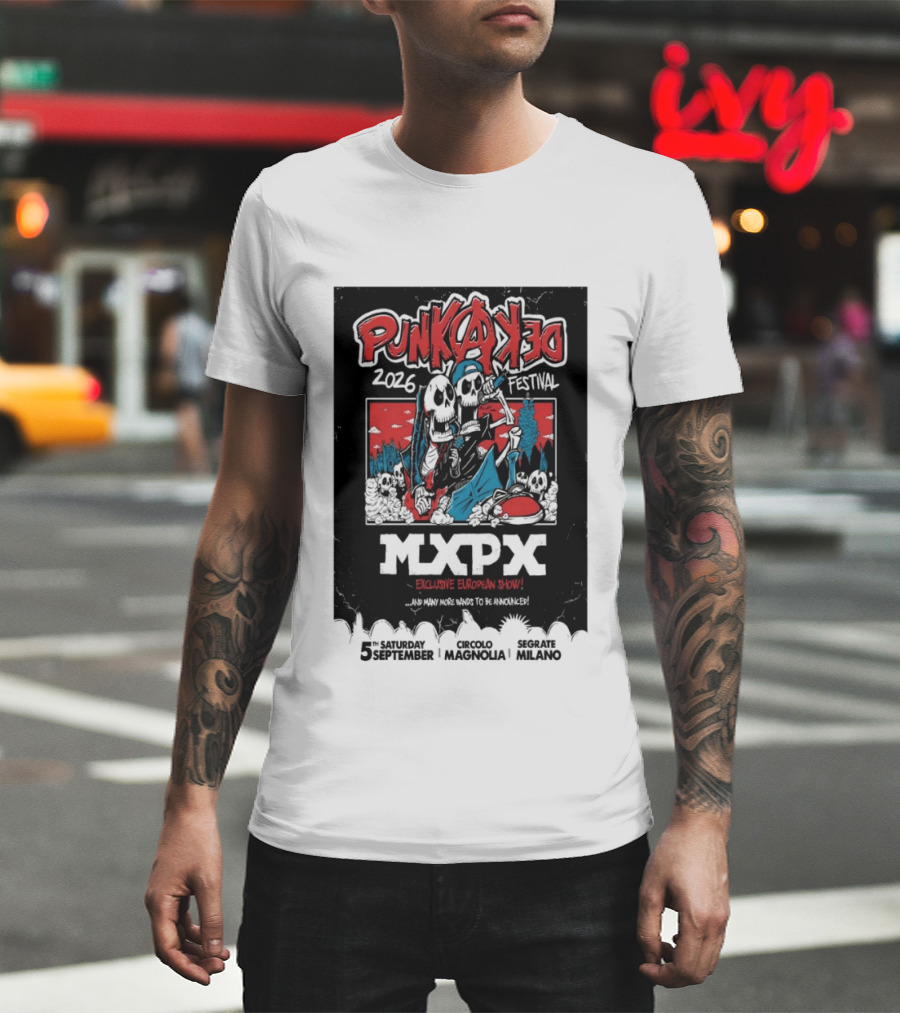 Punkadeka MXPX Exclusive European Show Festival 2026 Sept 5 Segrate Milano T-Shirt
